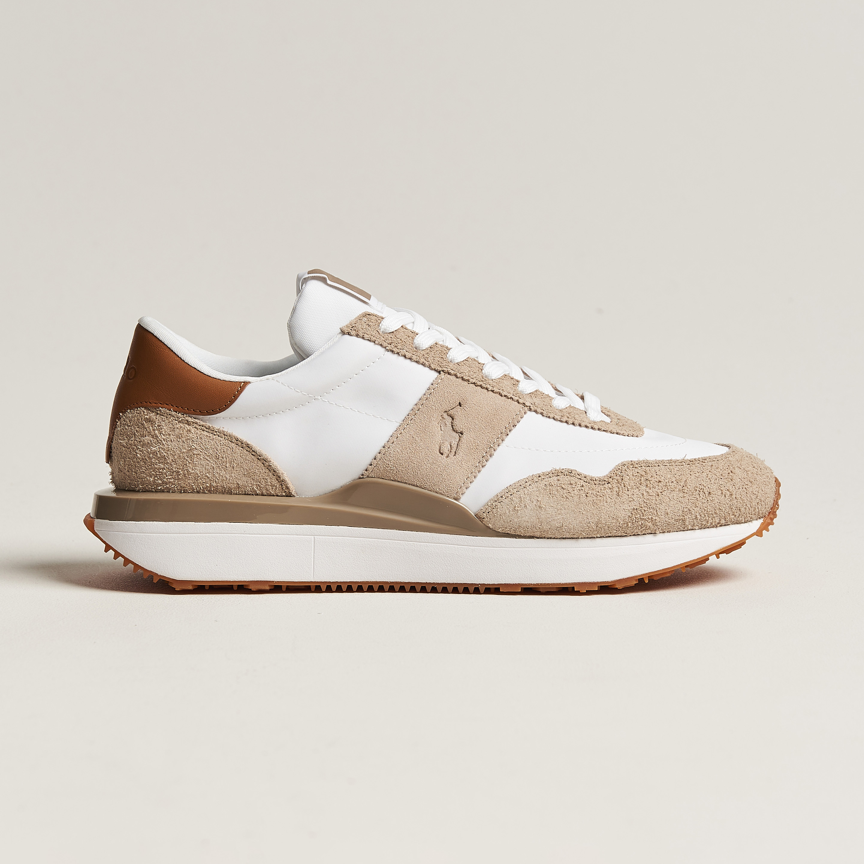 Polo Ralph Lauren Train 89 Running Sneaker White/Brown | Man - CareOfCarl.n