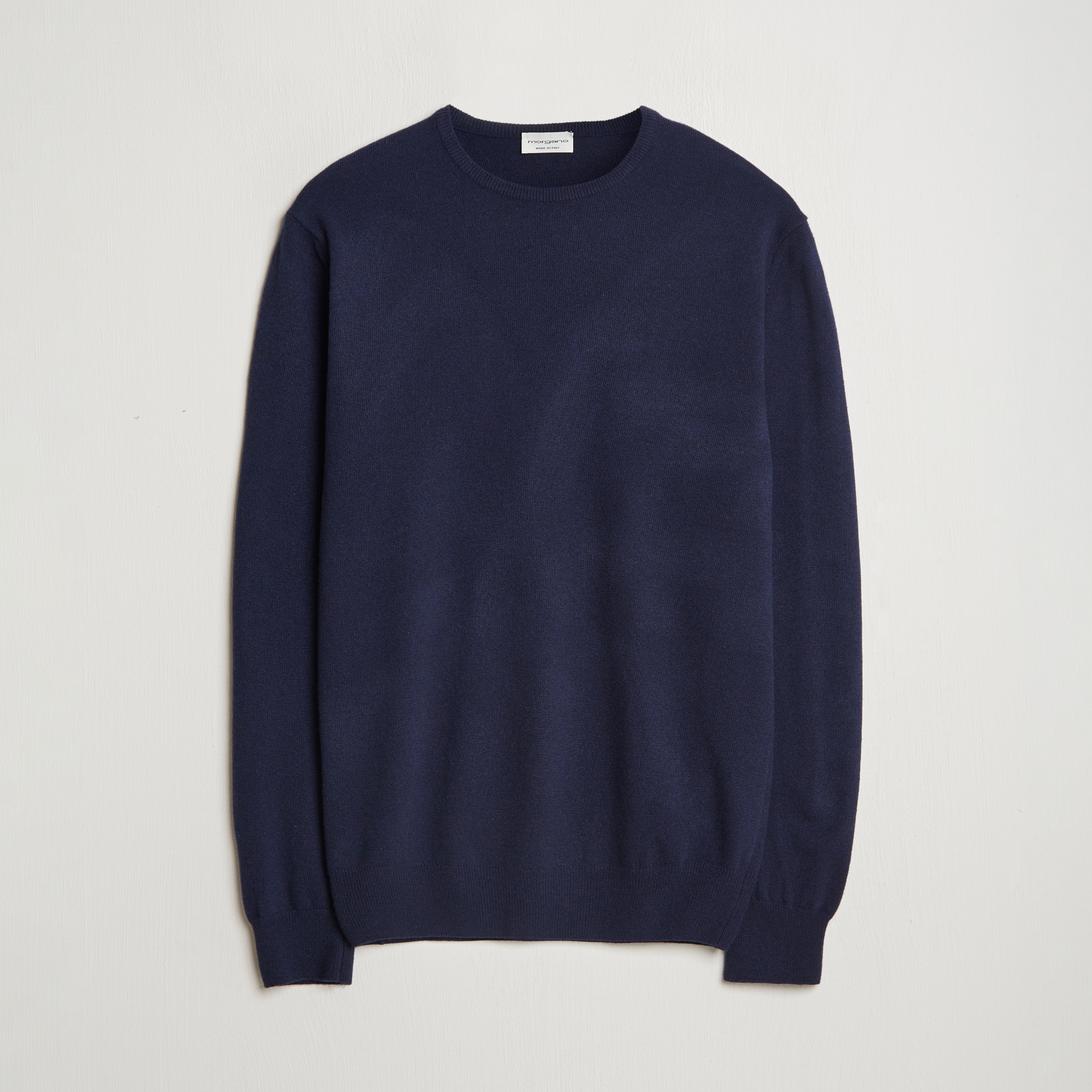 Morgano Wool/Cashmere Crewneck Navy | Man - CareOfCarl.nl