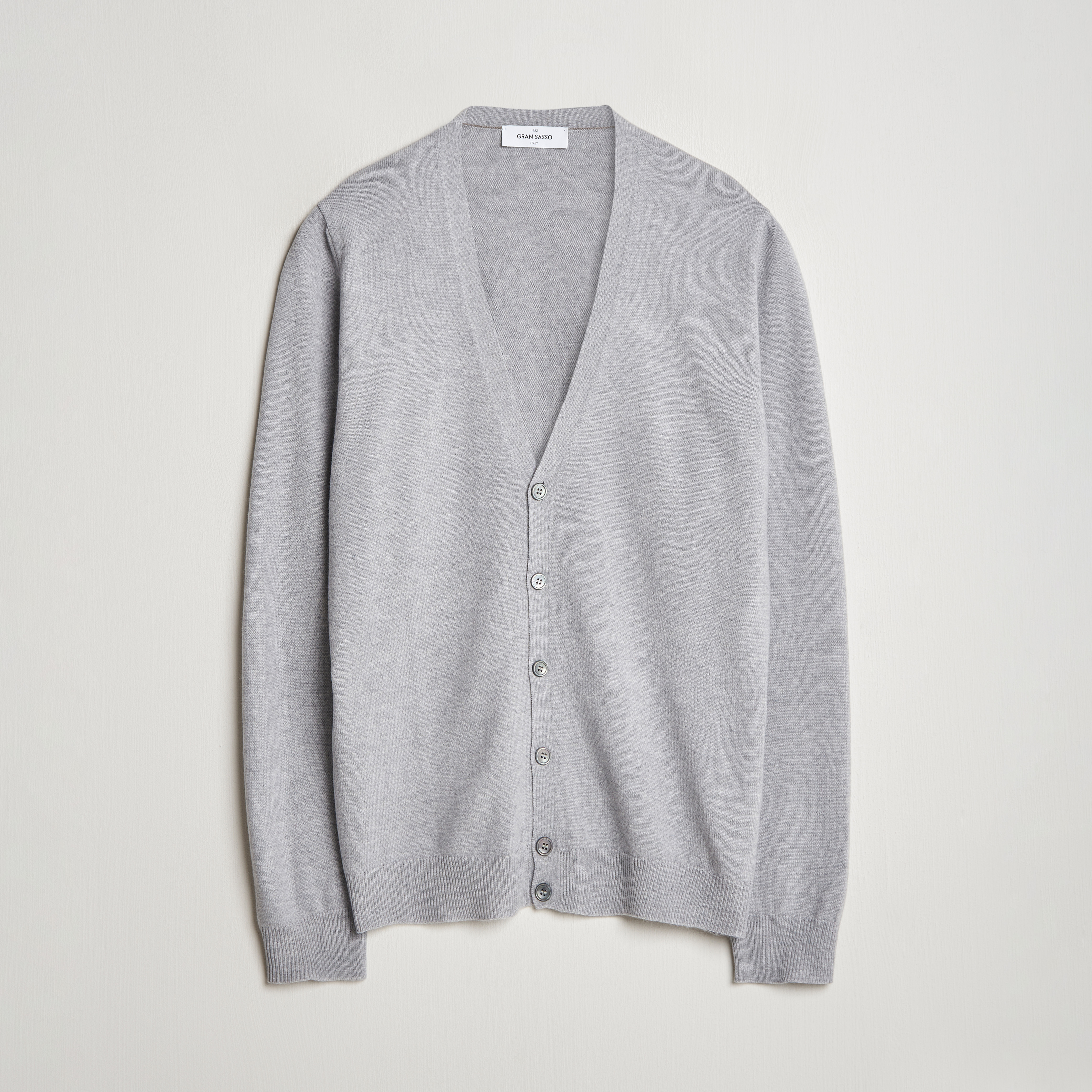 Gran Sasso Wool/Cashmere Cardigan Light Grey | Man - CareOfCarl.nl
