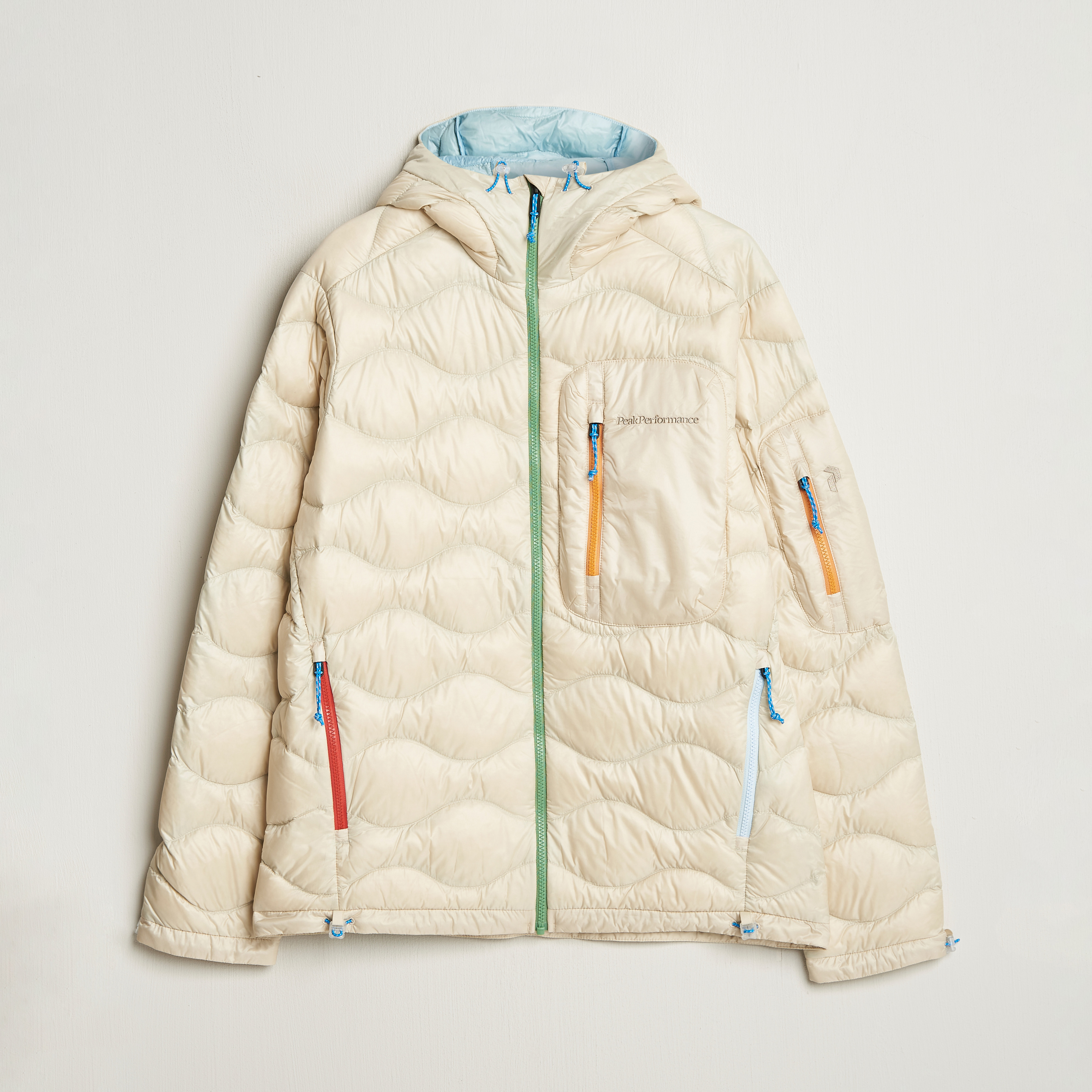 Peak Performance Helium Utility Down Hooded Jacket Sand Fog | Man - CareOfC