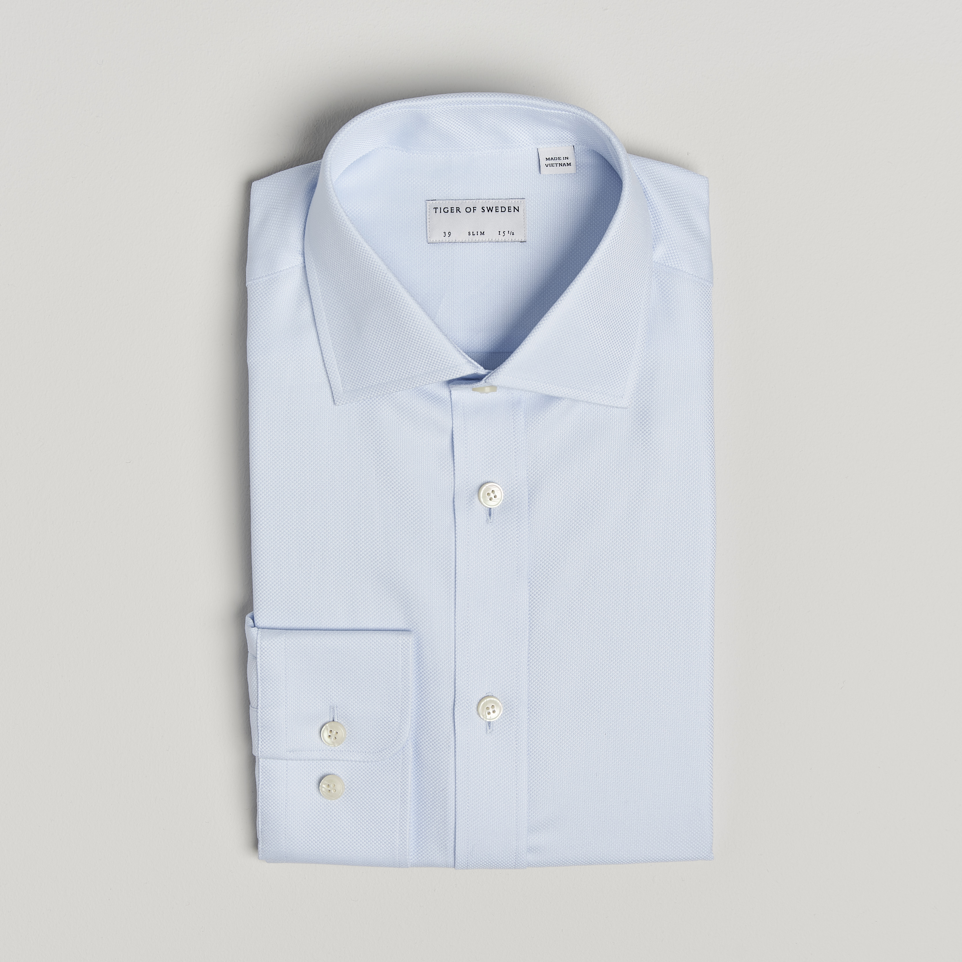 Tiger of Sweden Adley Structured Slim Fit Cut Away Shirt Light Blue | Man