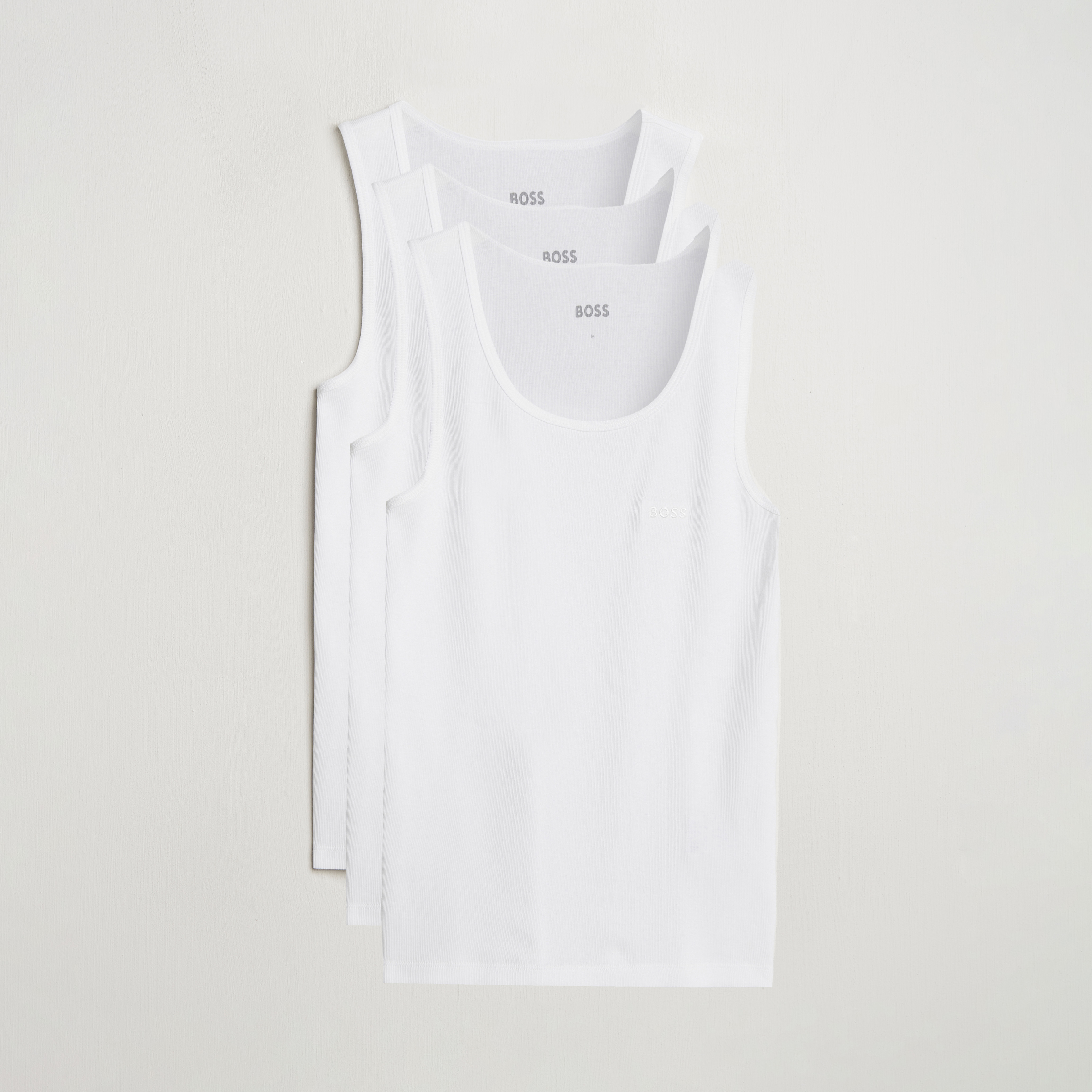 BOSS BLACK 3-Pack Ribbed Tank Top White | Man - CareOfCarl.nl
