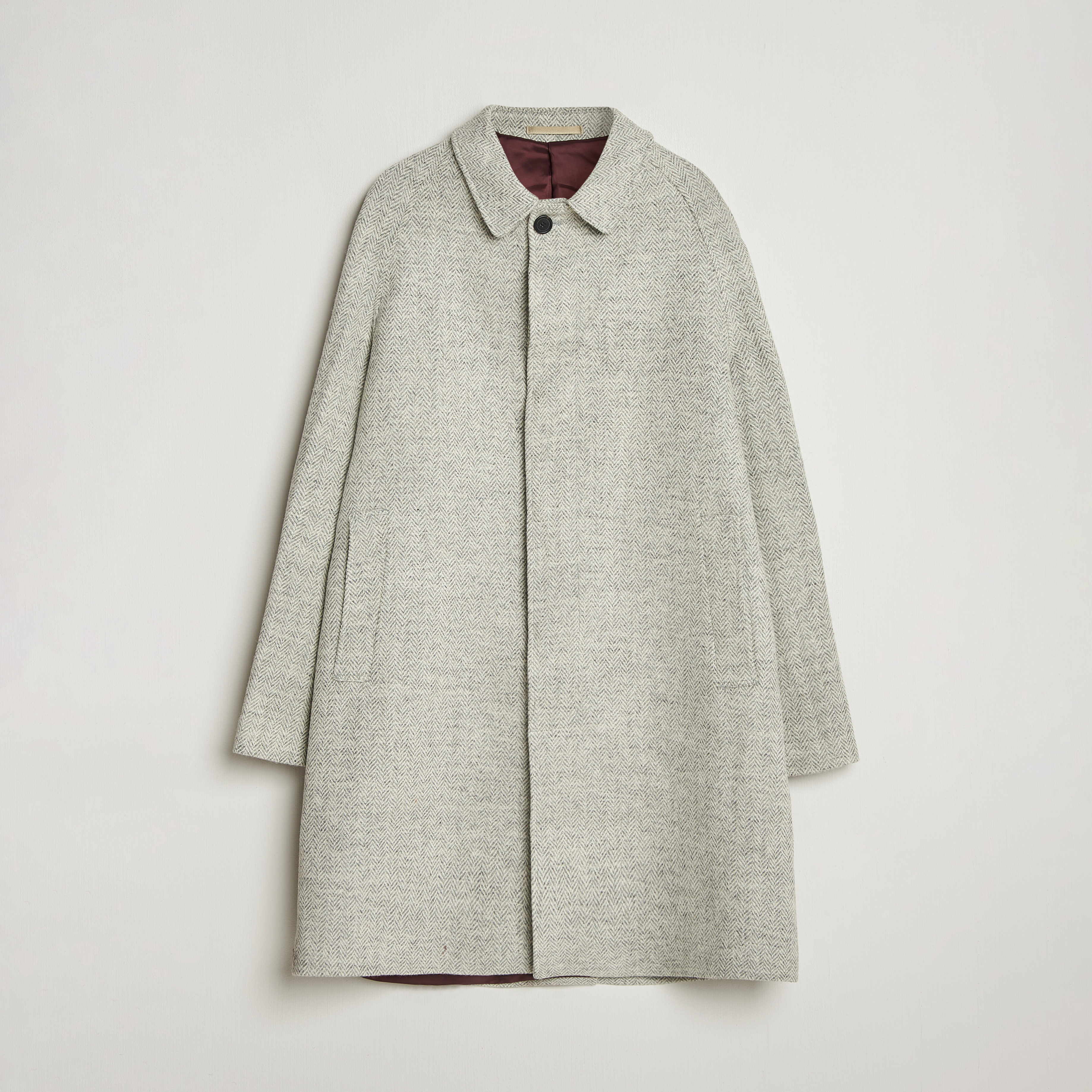 Walker Slater Watson Harris Tweed Herringbone Coat Light Grey | Man - CareO
