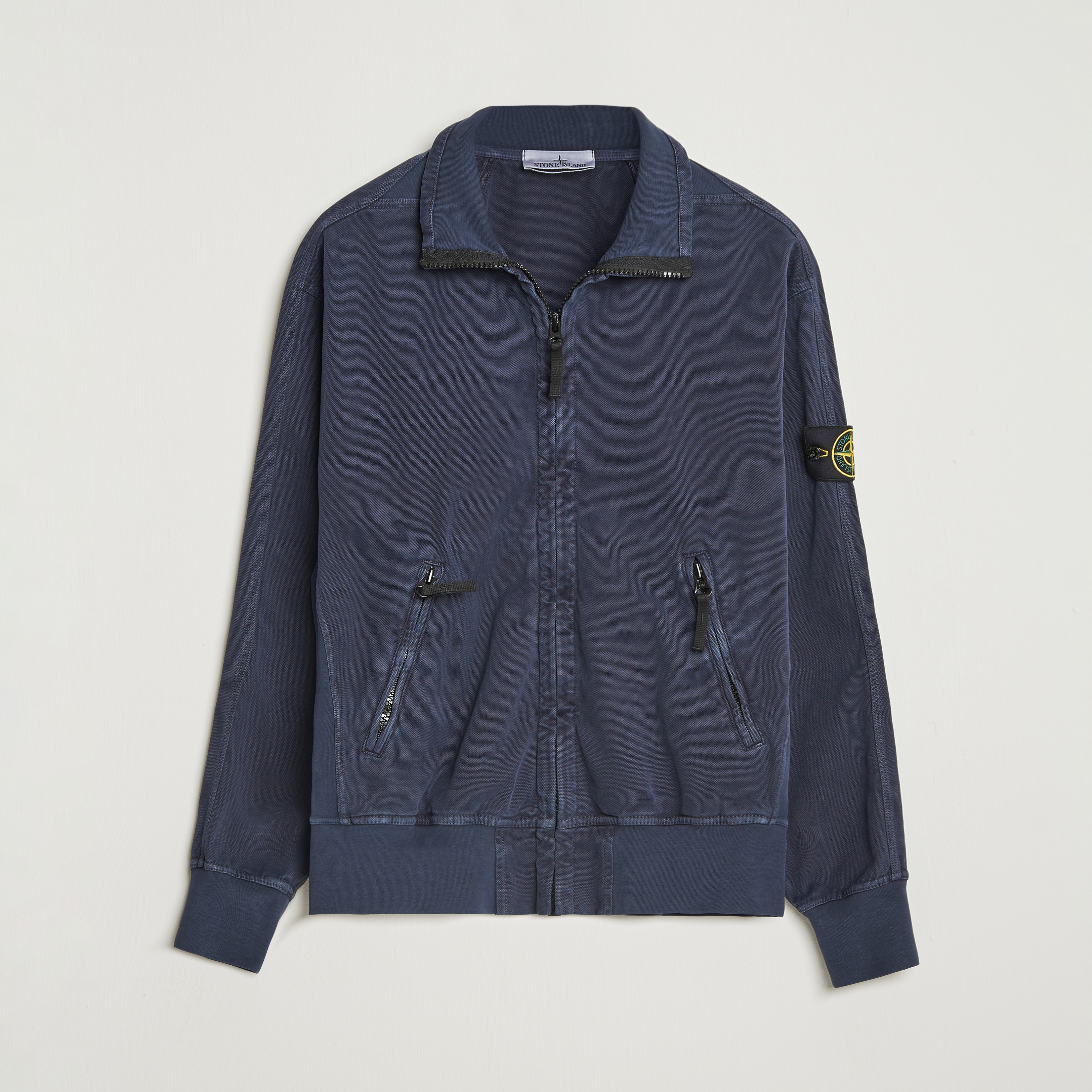 Stone Island Organic Panama Cotton Track Jacket Ink | Man - CareOfCarl.nl