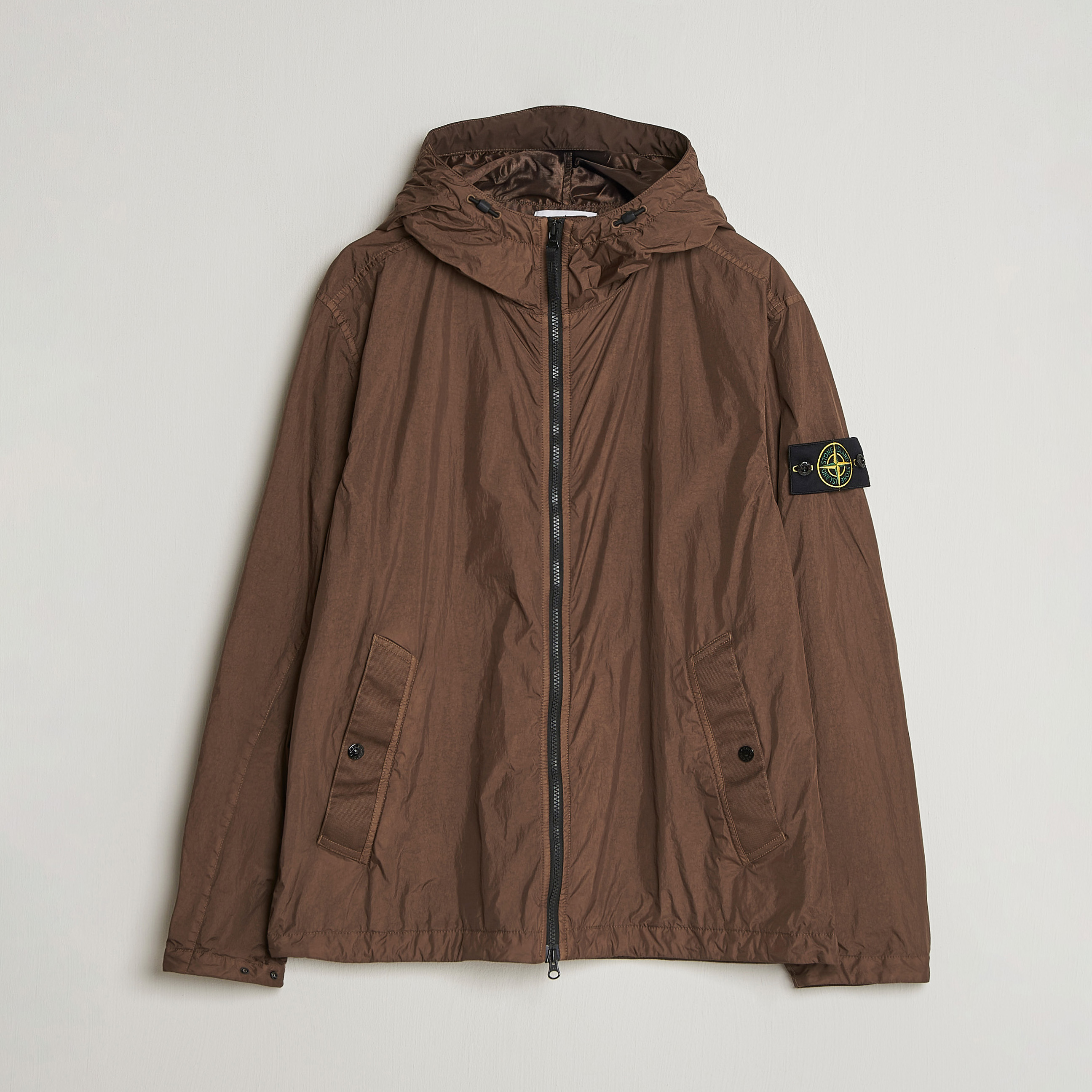 Stone Island Crinkle Reps Padded Hood Jacket Umber | Man - CareOfCarl.nl