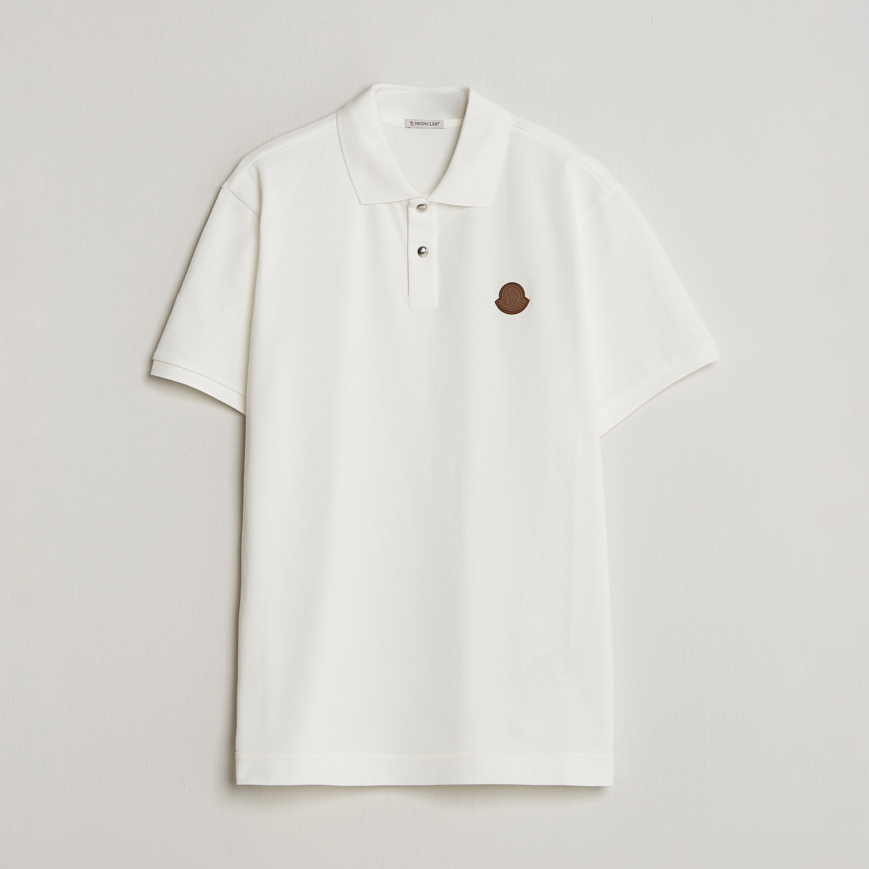 Moncler Luxury Logo Polo Off White | Man - CareOfCarl.nl