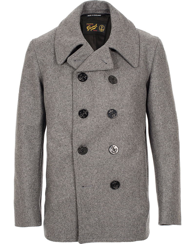 Gloverall Reefer Pea Coat Grey