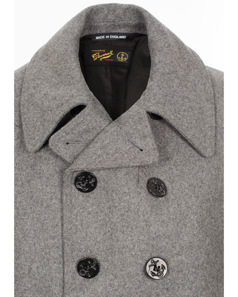 Gloverall Reefer Pea Coat Grey
