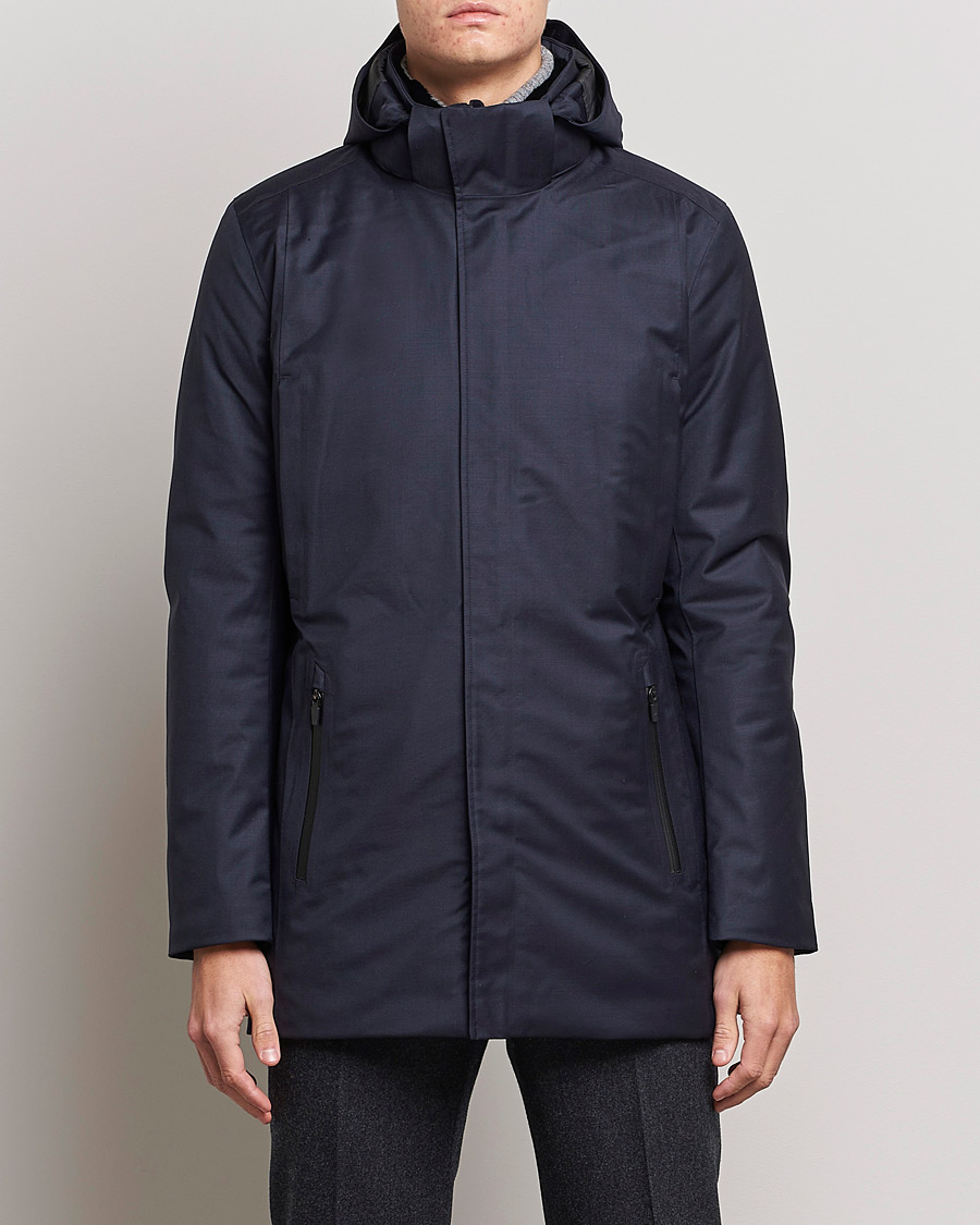 UBR Oxygen Down Savile Jacket Dark Navy Wool | Man - CareOfCarl.nl